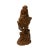 Chinese Brown Zen Master Damo Deity Meditation Wood Statue | Chairish