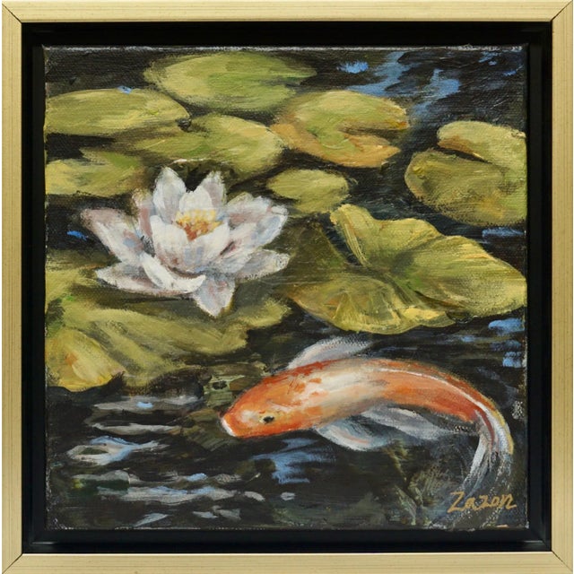 Contemporary Koi Fish Painting "Koi Joy #6" by Karen Zazon | Chairish