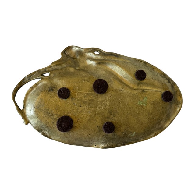Antique Art Nouveau Water Nymph on Lily Pad Brass Vanity or Calling ...
