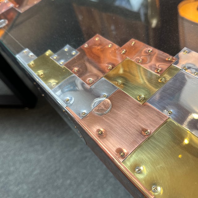 Peter Keresztury Artisan Made Metal Patchwork Coffee Table | Chairish