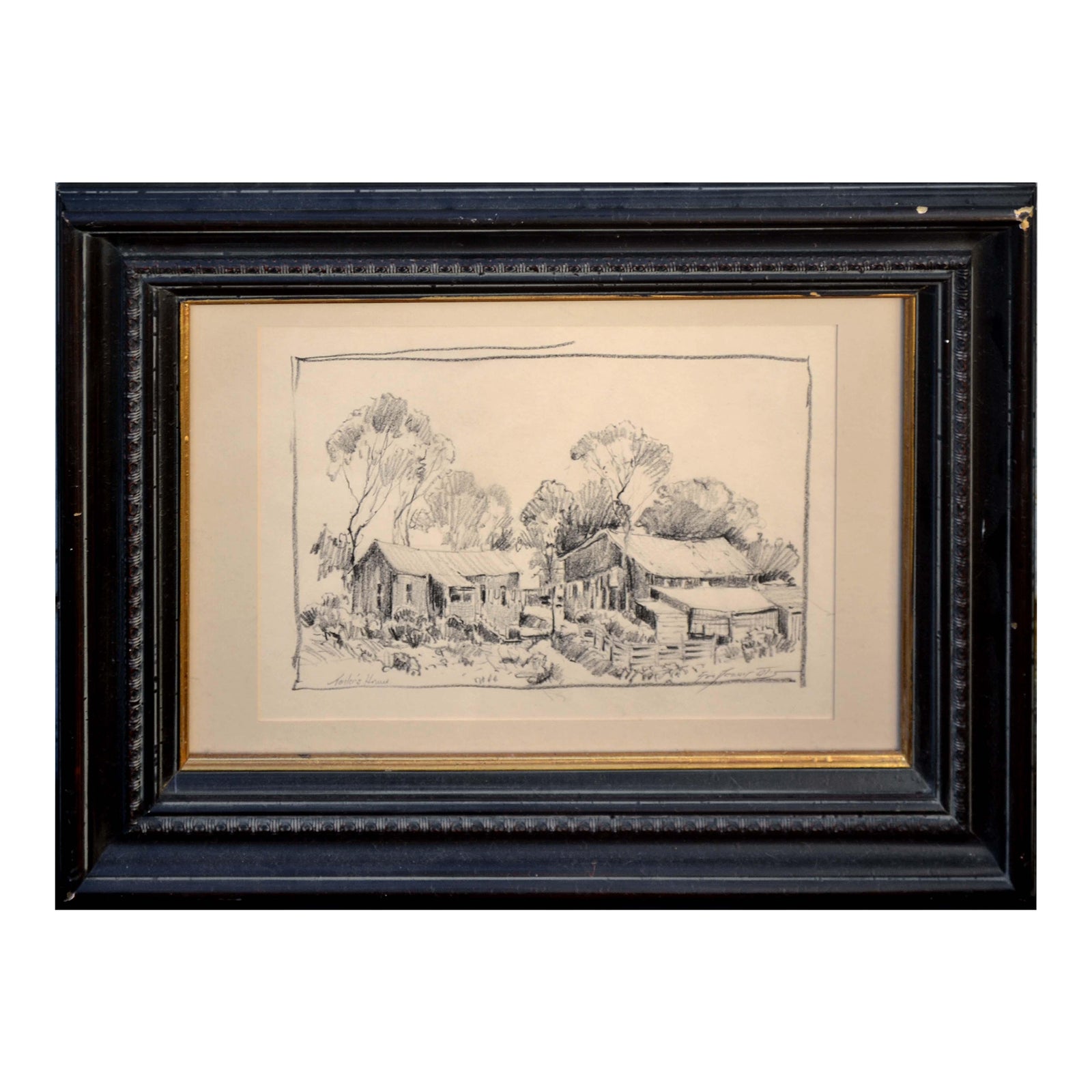 1940s Framed Toiler's House Drawing by George Demont Otis | Chairish