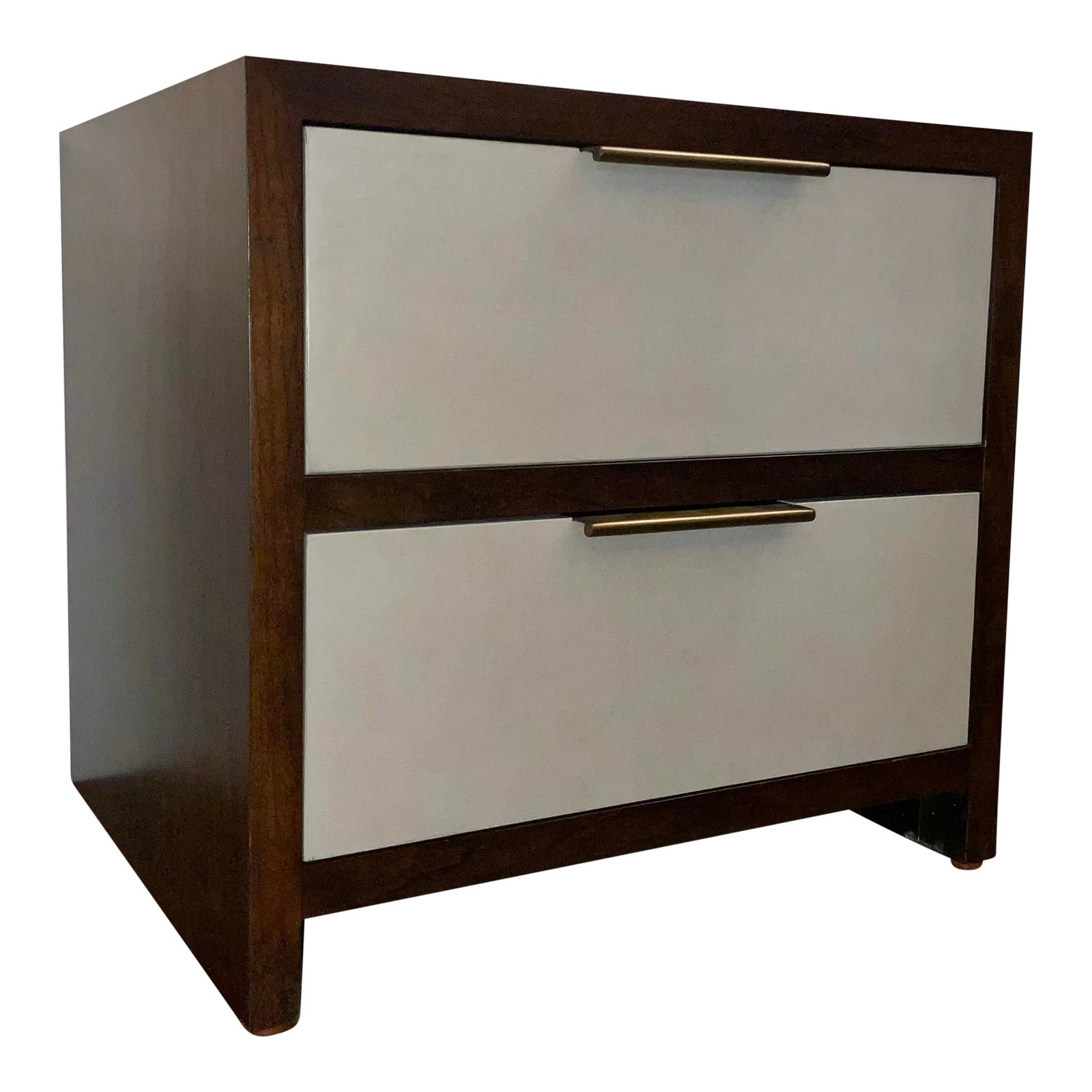 Theodore Alexander Modern Gray Grayson Nightstand | Chairish