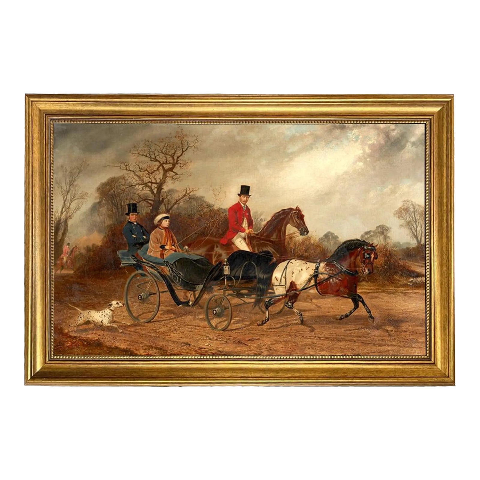 Lady Clifford-Constable Driving a Carriage Framed Print on Canvas in ...