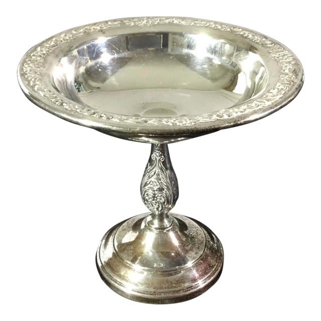 Vintage Sheridan Silver Plate Ornate Open Compote | Chairish
