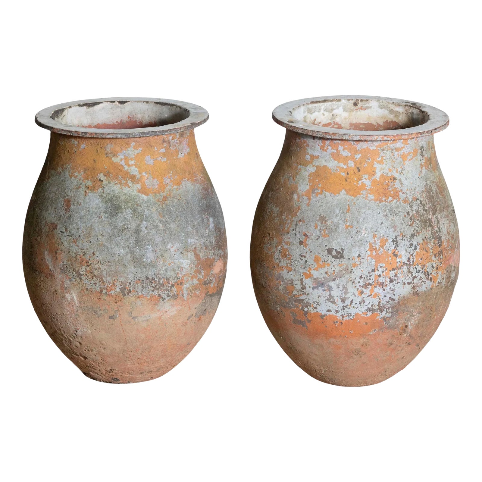 Pair of 19th Century French Cast Iron Jars | Chairish