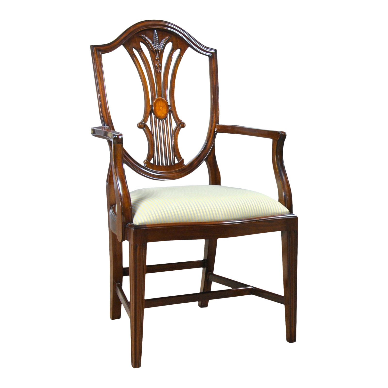 Contemporary Inlaid Shield Back Arm Chair | Chairish