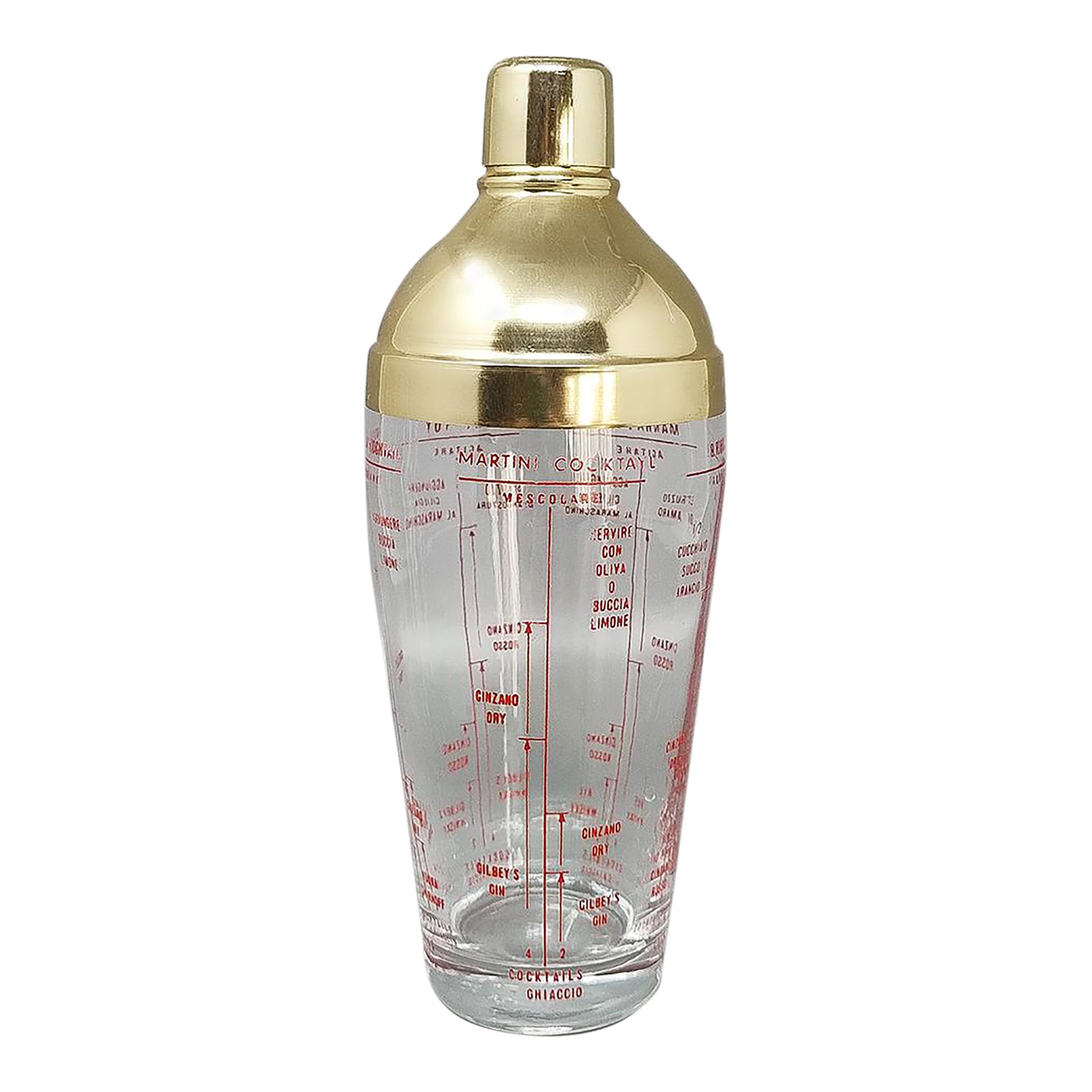1960s Glass Cocktail Shaker, Made in Italy | Chairish