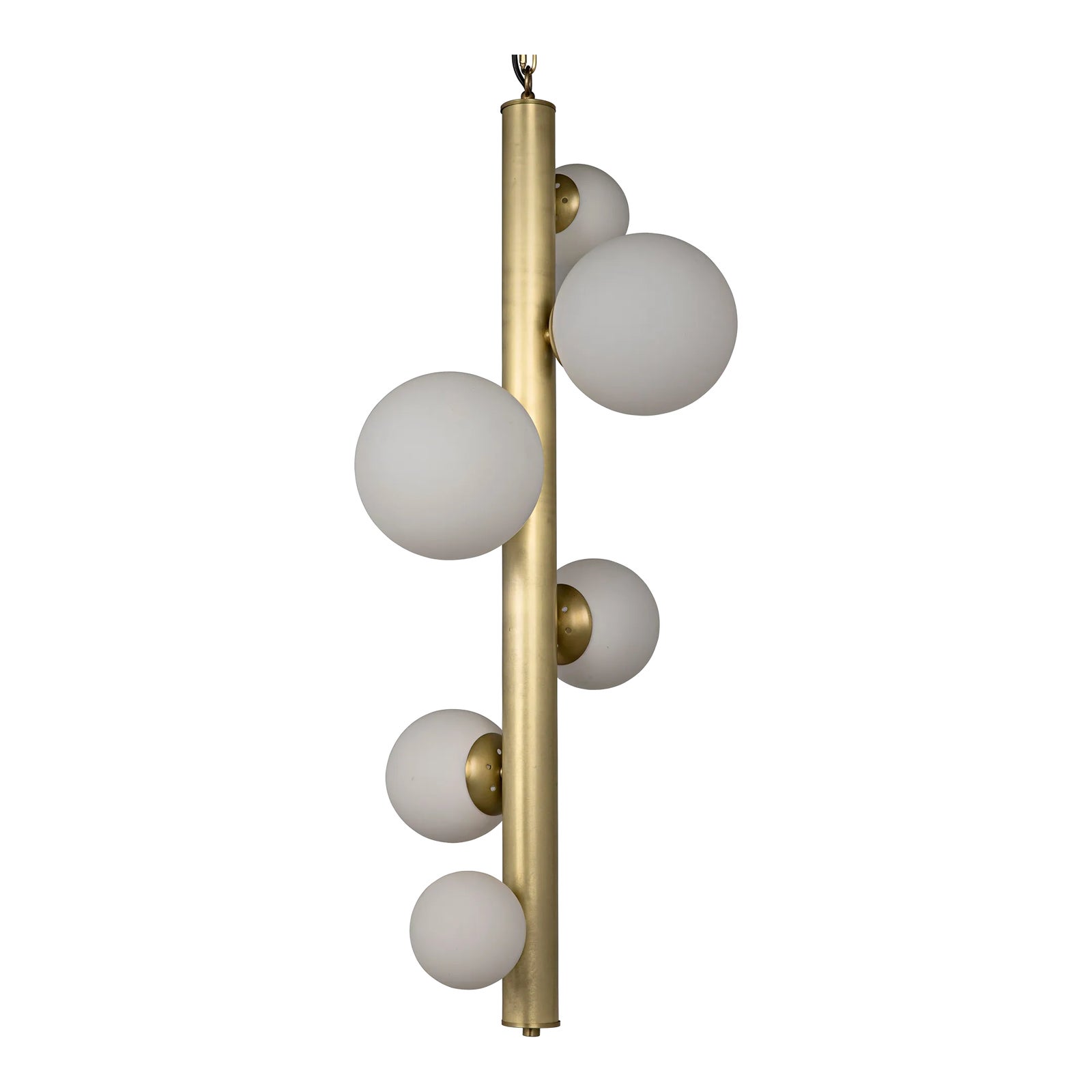 Orellana Vertical Orb Chandelier in Antique Brass | Chairish