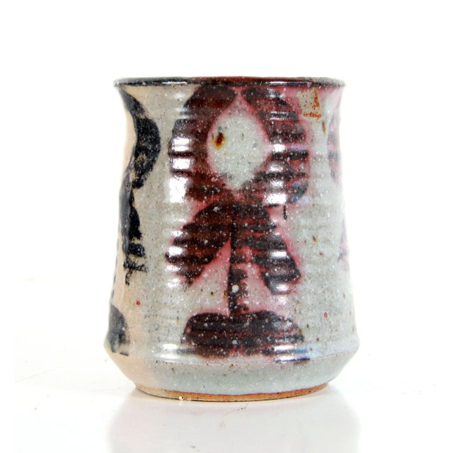 Mid Century Modernist Stick Figure Art Pottery Vase | Chairish