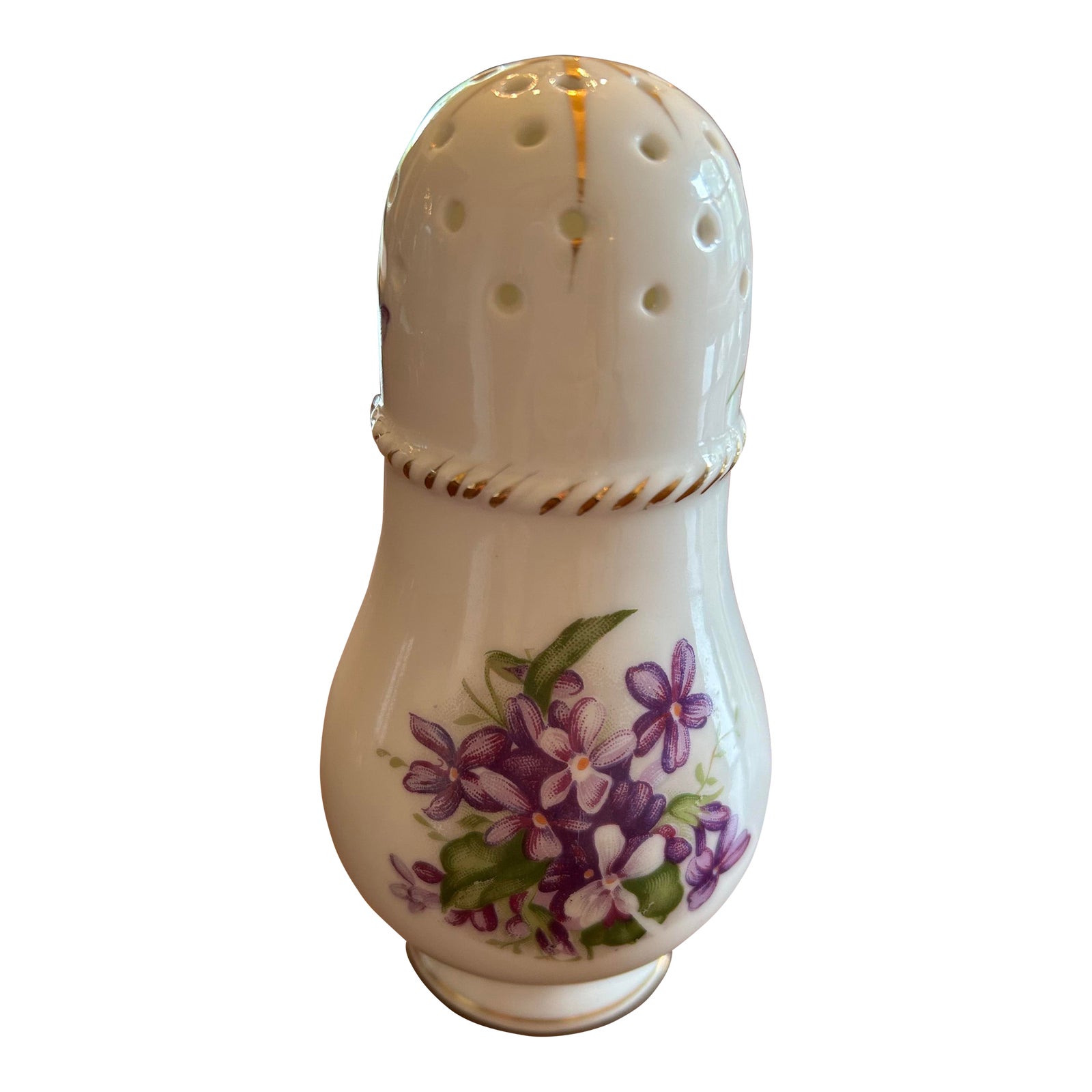 Vintage Hand Painted Muffineer/Sugar Shaker | Chairish