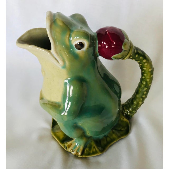 Figurines & Knick Knacks Vintage Majolica Frog Water Pitcher Art ...