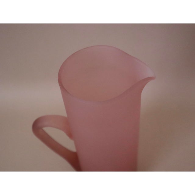 Pink Satin Glass Pitcher | Chairish
