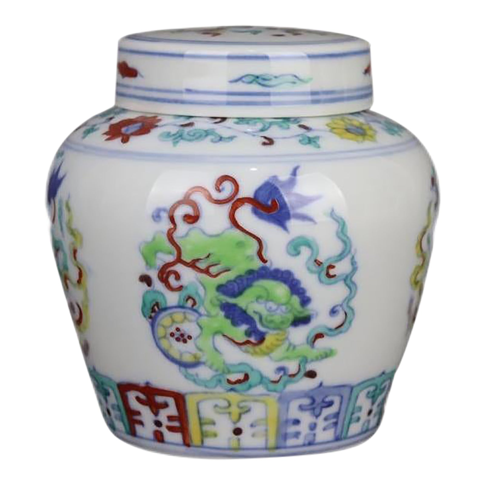 Early 20th Century Chinese Ceramic Tea Jar China Blue and White Doucai ...