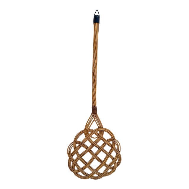 Vintage Woven Wicker/Rattan Carpet Beater | Chairish