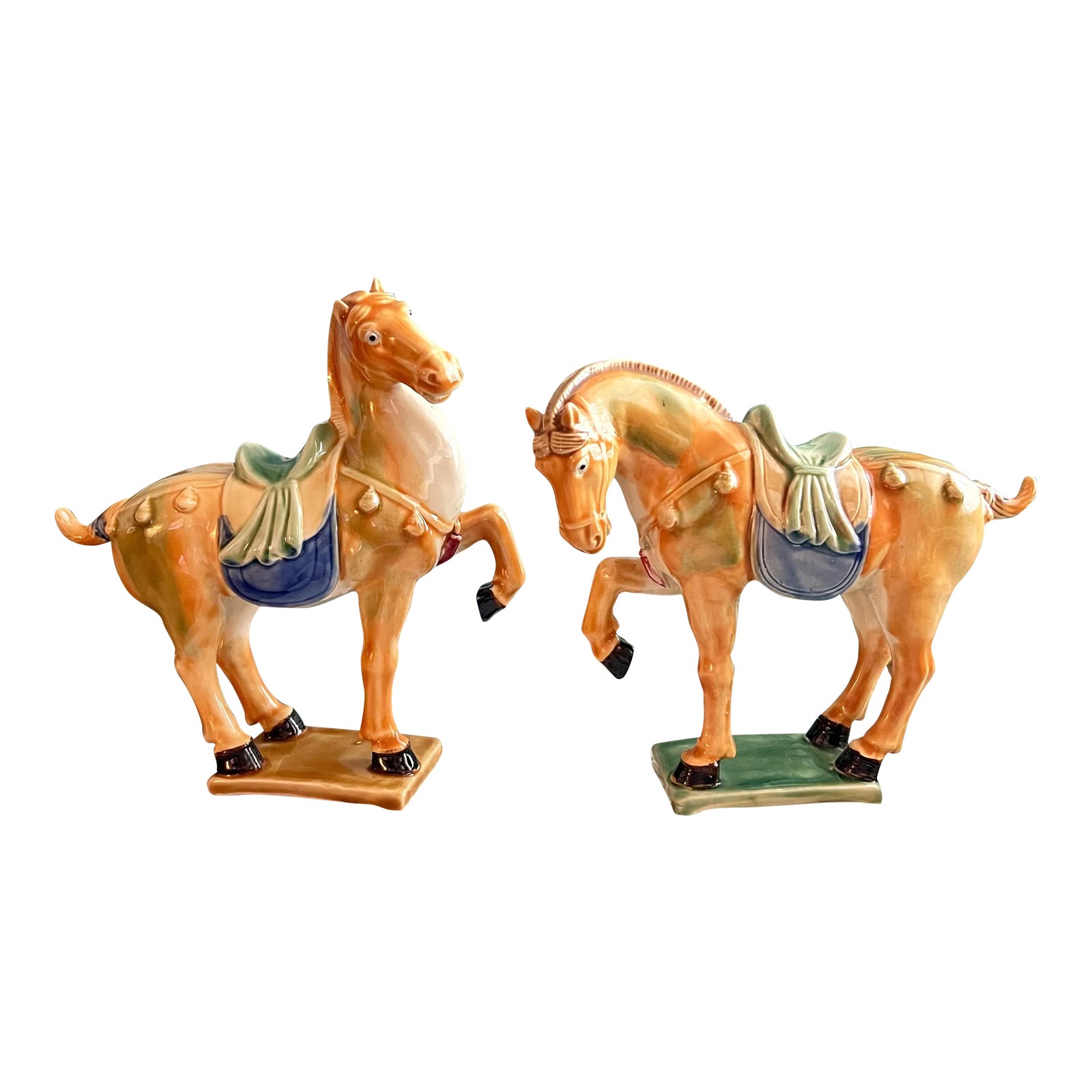 Vintage Mid 20th Century Tang Dynasty Style Sancai Glazed Ceramic War ...