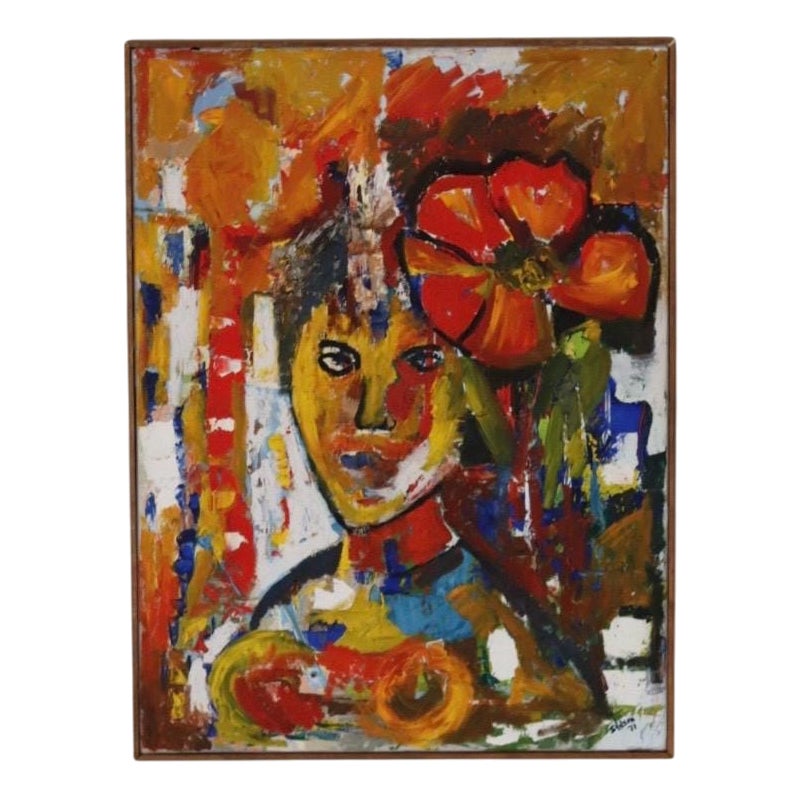 S. Nilsen, Figure Composition, 1971, Oil on Canvas, Framed | Chairish