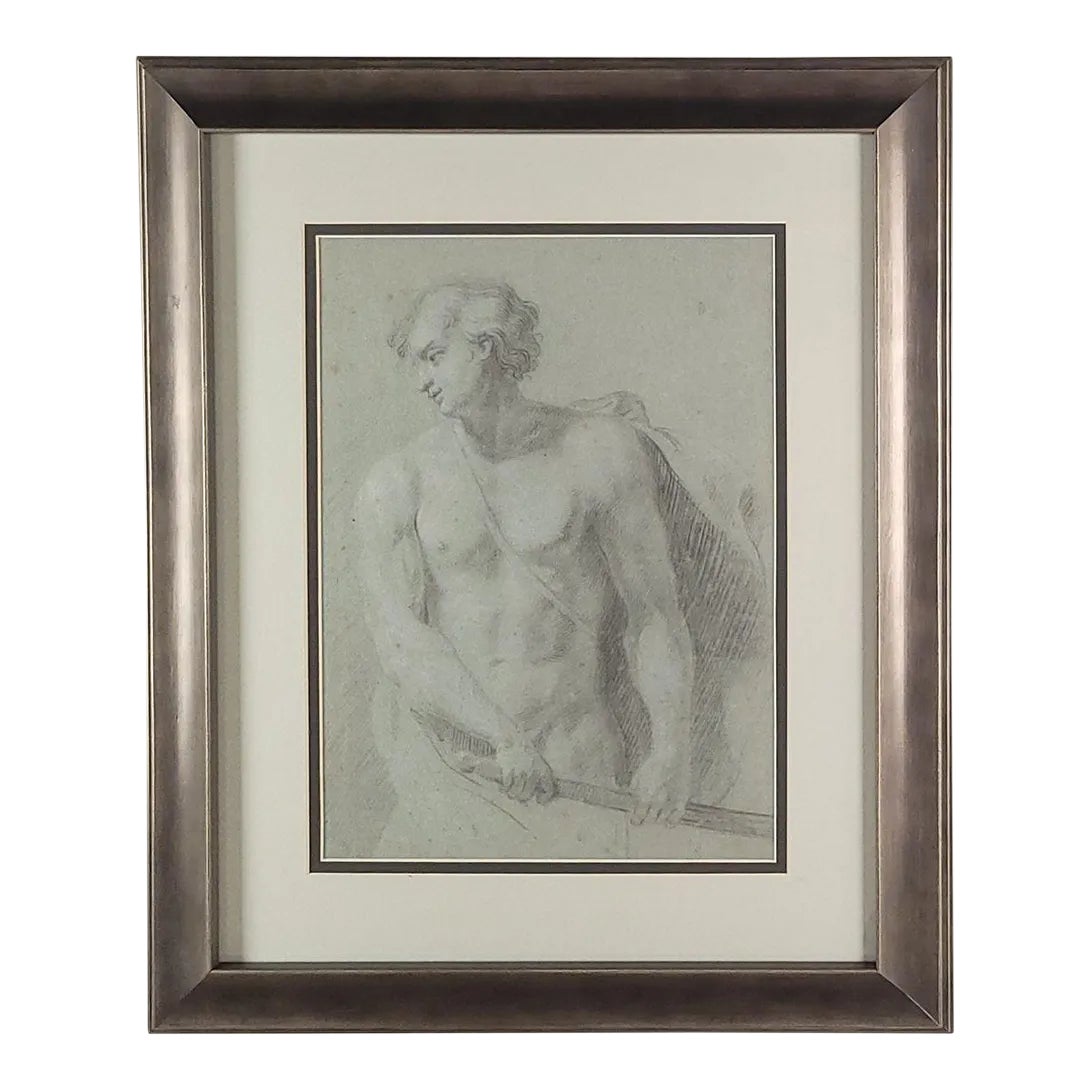 Large Good Old Master Drawing of David, France, 18th Century. | Chairish
