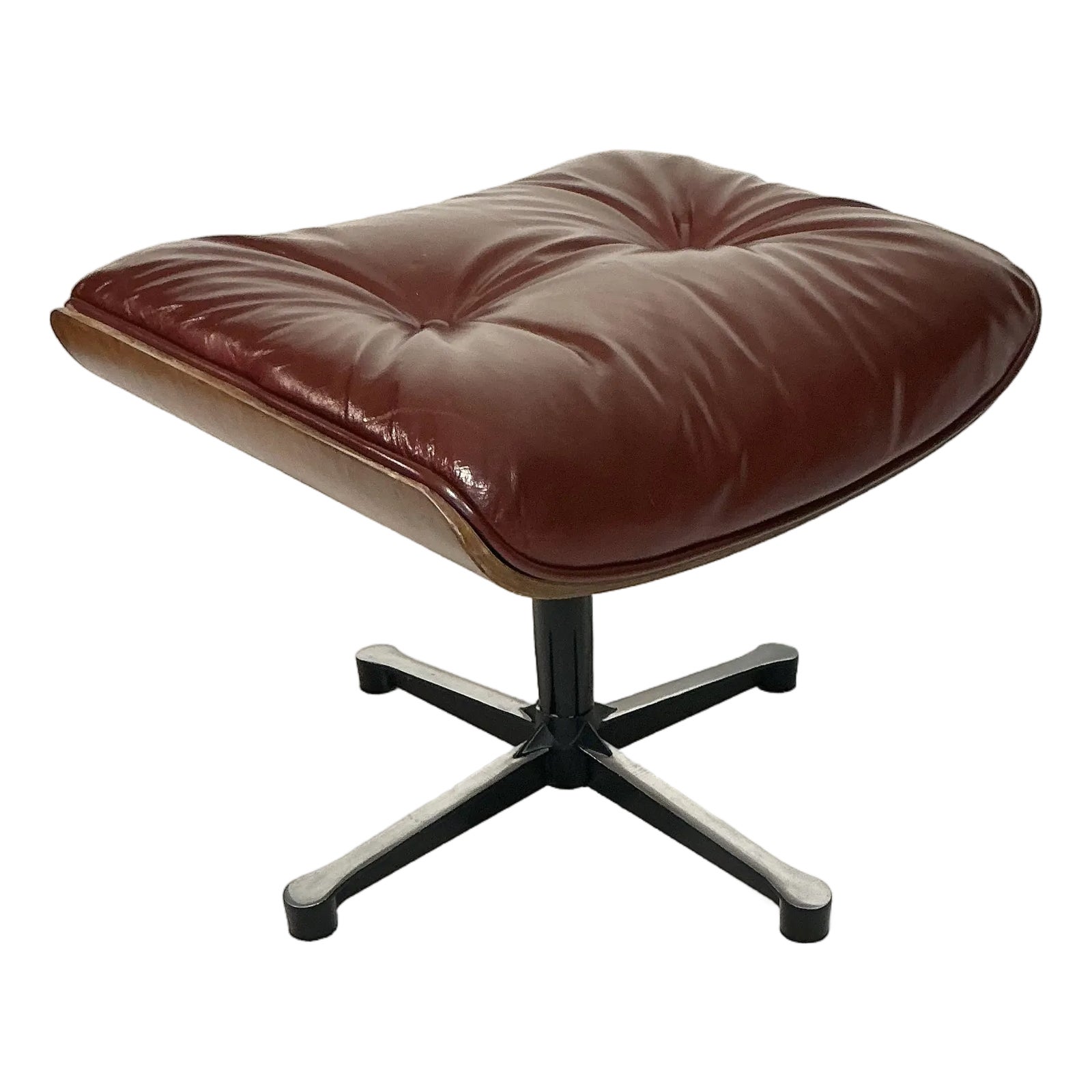 Vintage 70s Mid Century Modern Eames Style Ottoman/Footstool Burnt ...