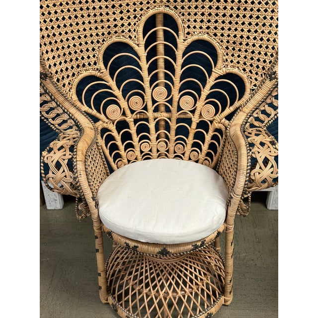 Natural Tribal Peacock Rattan Chair | Chairish