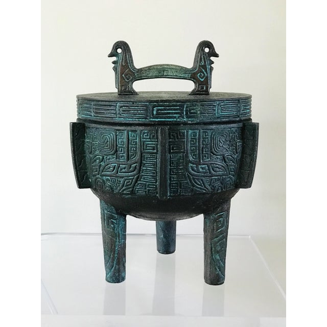Mid Century Asian Faux Bronze Ice Bucket | Chairish