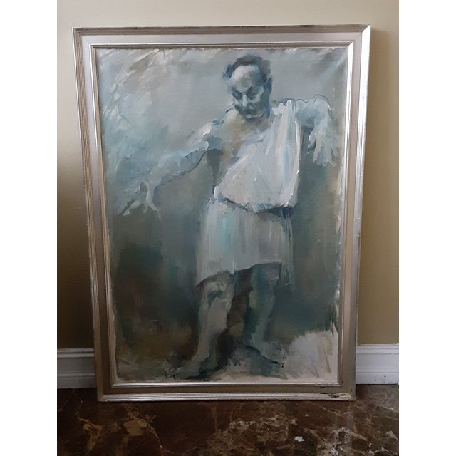 Signed, Listed Artist, Mid 20th Century Large 44" Expressionist ...