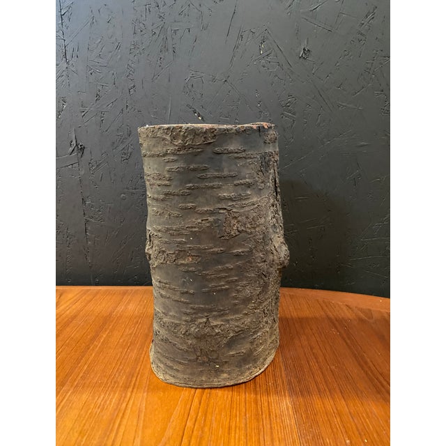 Primitive Small Antique Hollowed Out Tree Trunk Vessel Vase | Chairish