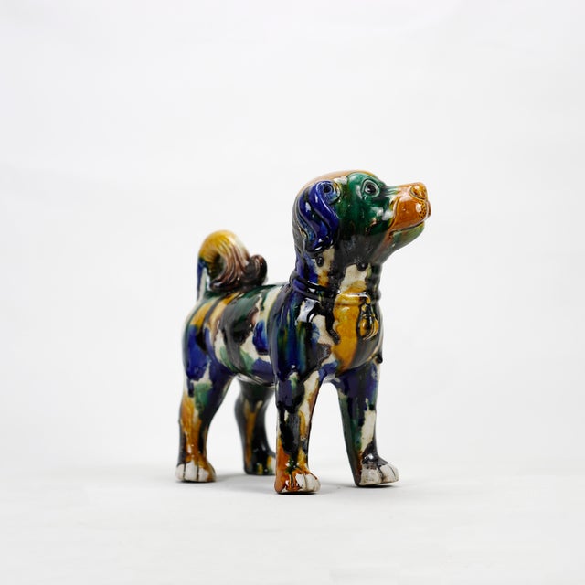 A Pair of 1970s Vintage Multi-Colored Foo Dog Sculptures | Chairish