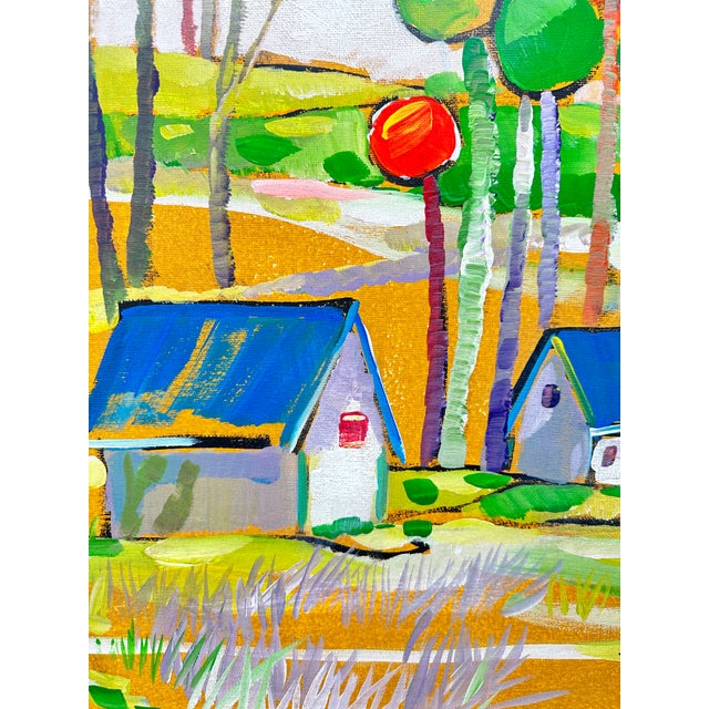 Daniel Nie Acrylic Painting Country House Signed | Chairish