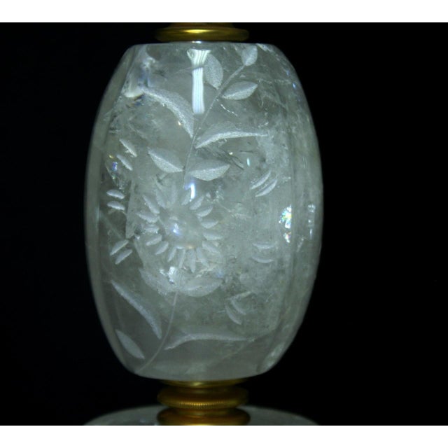 Modern Style Engraved Rock Crystal Table Lamps - a Pair | Chairish