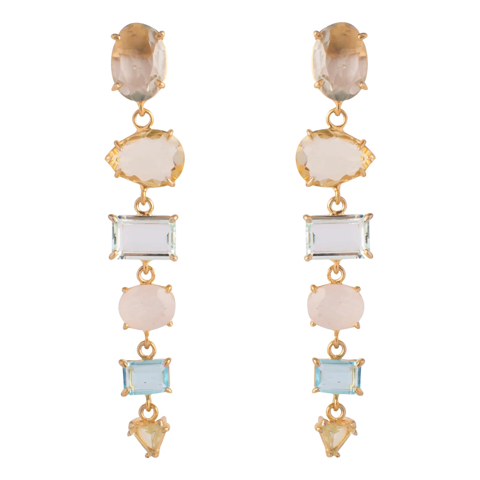 Kelly Earrings Base Metal, Yellow | Chairish