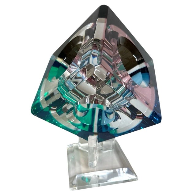 1980s Shlomi Haziza Style Large Lucite Prism Sculpture | Chairish