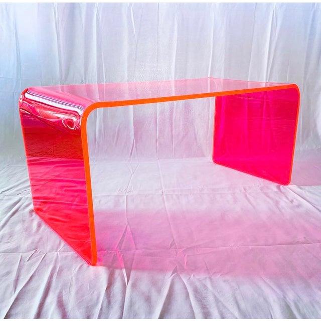 “The Long Game” Coffee Table in Neon Pink | Chairish