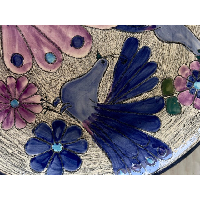 Vintage 1960s Eduardo Vega Cuenca, Ecuador Large “Peacock” Pottery ...