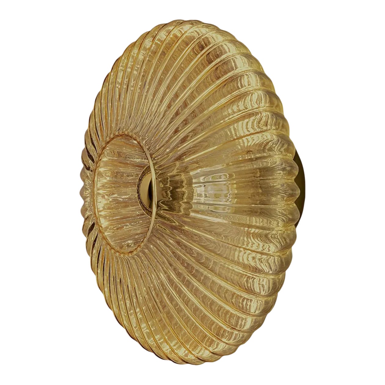 Glass Effect Wall Light With Mirrored Gold | Chairish