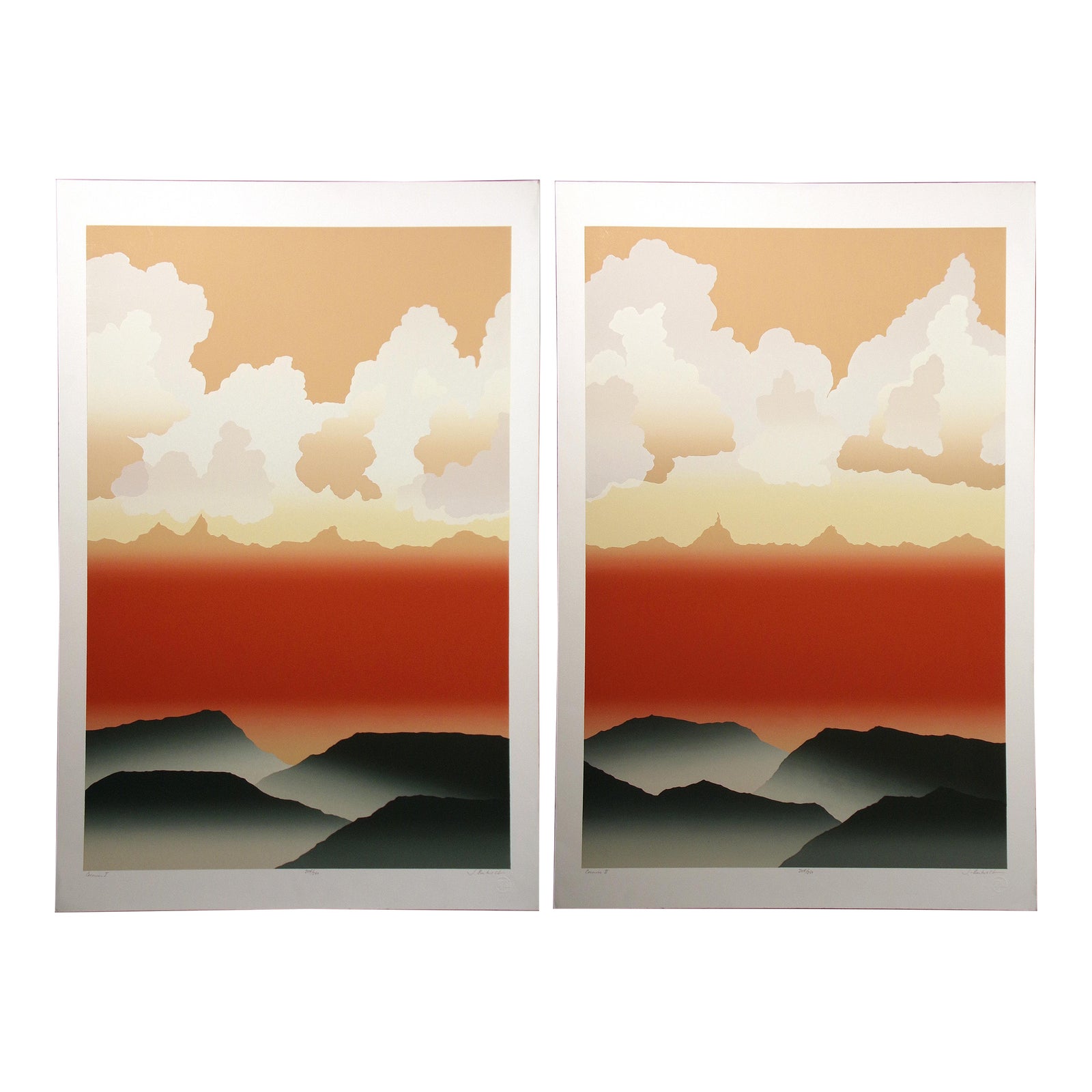 1980s Jim Boutwell "Coconino I & Ii" Diptych 2 Signed & Numbered ...