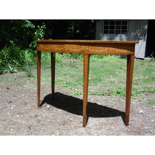 Vintage Mahogany Heritage Heirloom Half Round Demilune Hall Table ...