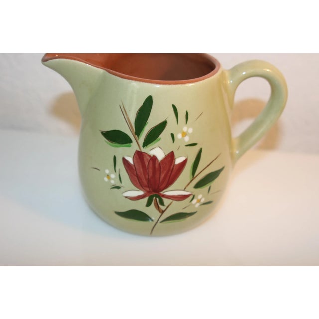 1950s Stangl Pottery Magnolia Pattern Hand-Painted Pitcher | Chairish