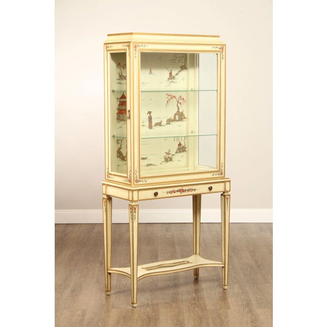 Chinoiserie Decorated Partial Gilt Curio Display Cabinet | Chairish