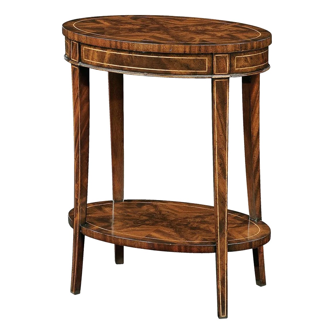 Traditional Mahogany Oval Side Table | Chairish