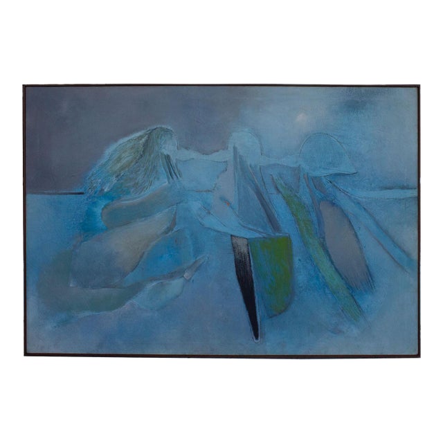 1951 Oil on Canvas Abstract Painting Signed by Irving Petlin | Chairish