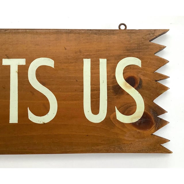 Vintage Wood "Suits Us" Camp Sign | Chairish