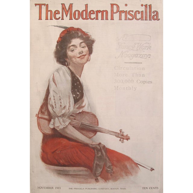 1911 Original American Poster, Female Gypsy Violin Player | Chairish