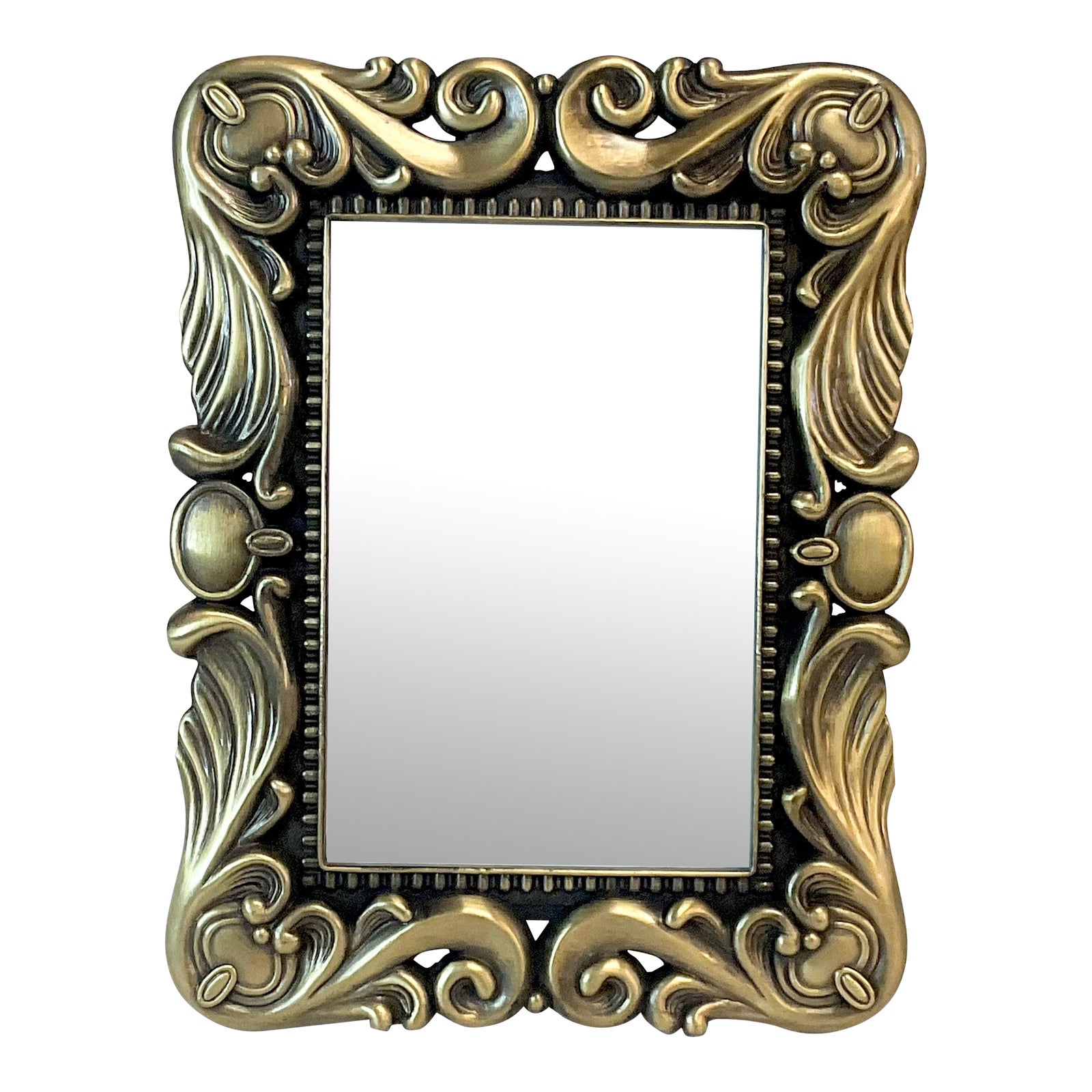 1990s French Baroque Scroll Metal Picture Frame in Gold | Chairish