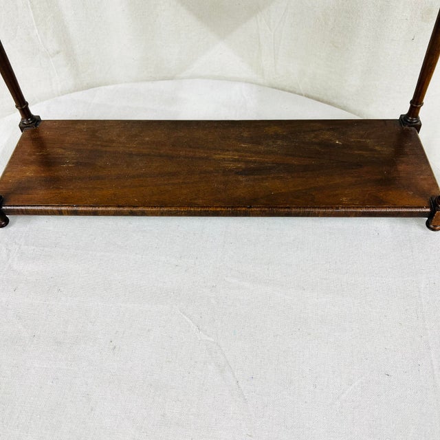 Mid Century Regency Style 2 Tier Mahogany Wall / Tabletop Shelf With ...