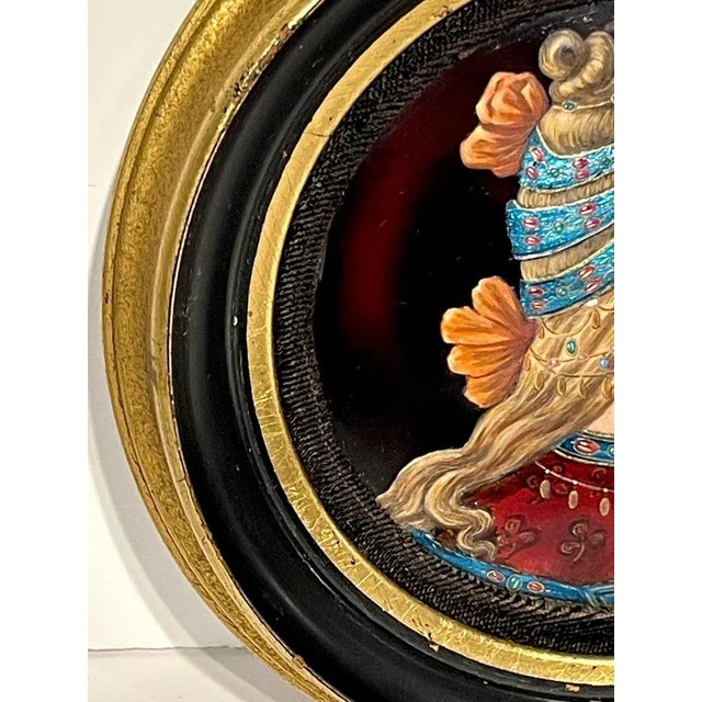 Early 20th Century Limoges Enamel Portrait of a Floral Kokoshnik Beauty | Chairish