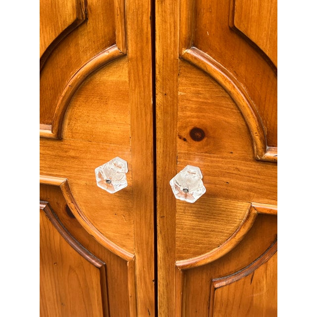 Pine Rustic Farmhouse Carved Shell Detail Armoire | Chairish