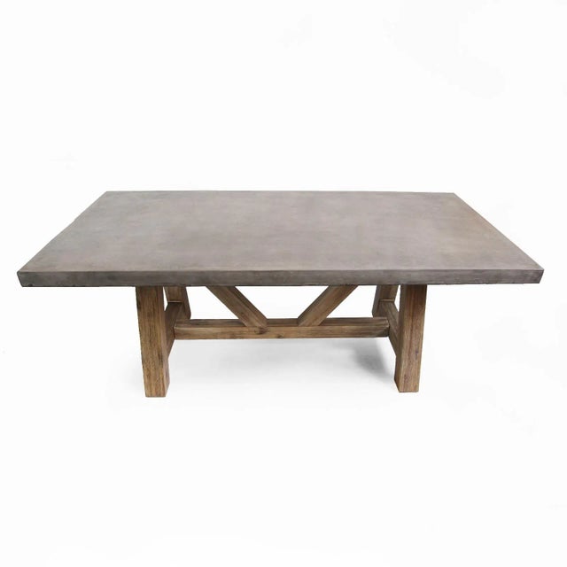 Modern Outdoor Cement Dining Table | Chairish