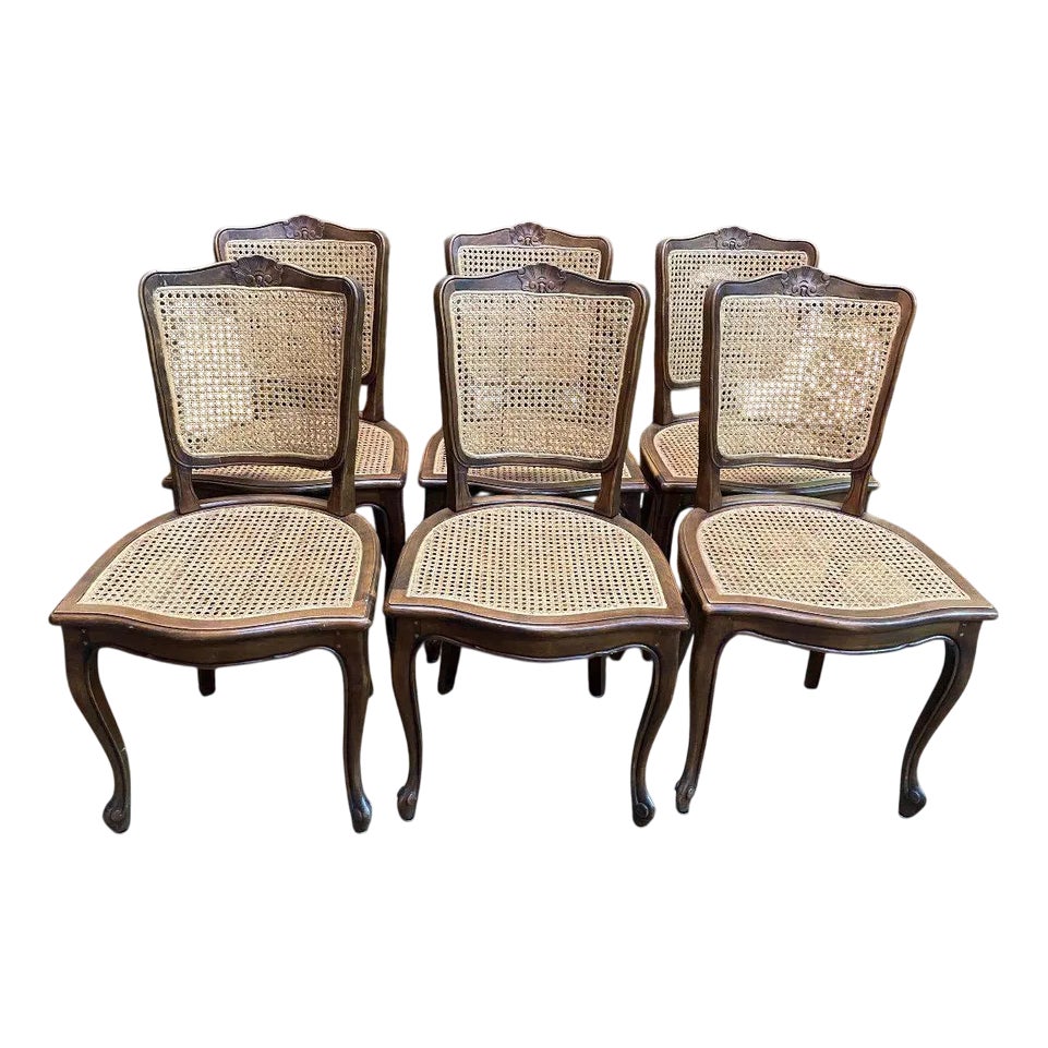 Louis XV Cane Chairs, Set of 6 | Chairish