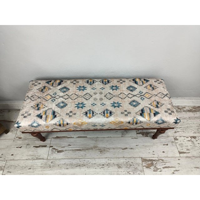 1980s Vintage Handmade Tan Bench | Chairish
