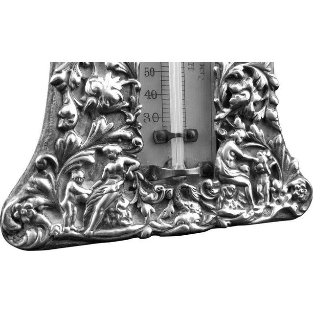English Sterling Silver Desk Thermometer | Chairish